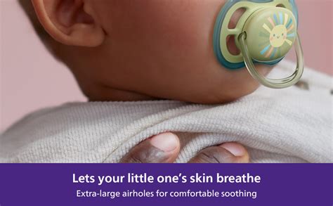 Philips Avent Ultra Air Pacifier 0 6m Smiling Sunblue Rainbow 4 Pack