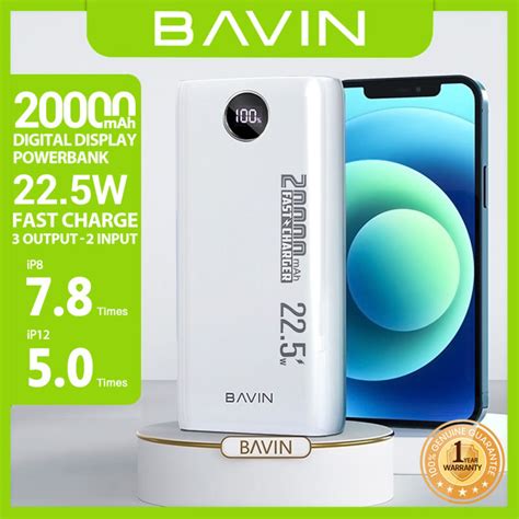 Bavin Pc051 20000mah Digital Display Fast Charging Powerbank 225w Widely Compatible For Iph 16