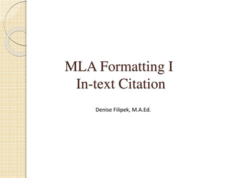 PPT MLA Formatting I In Text Citation PowerPoint Presentation Free Download ID 8807806