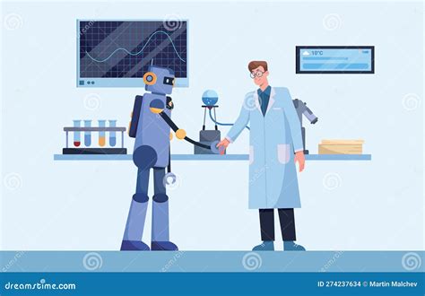 Human And Robot Friends Stock Vector Illustration Of Knowledge 274237634