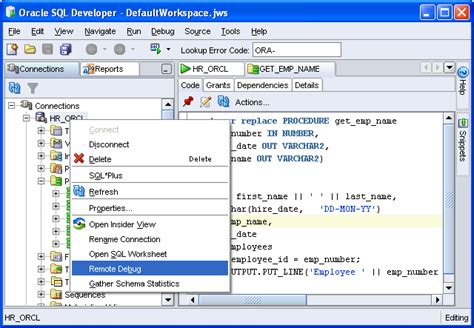 Sues Blog Again Remote Debugging With Sql Developer