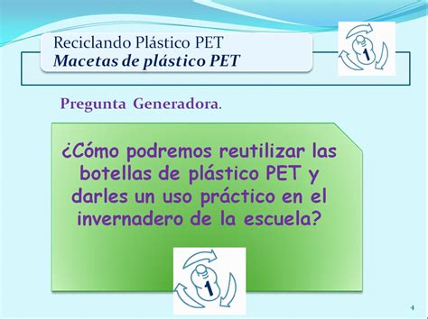 Proyecto Macetas en Botellas de Plástico PET Pregunta Generadora