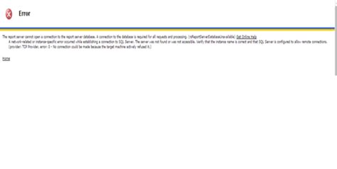 The Report Server Can Not Open A Connection To The Report Server Database While Opening Reports