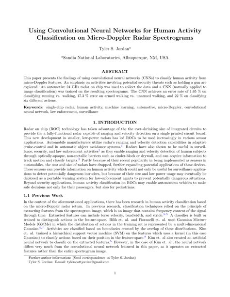 Pdf Using Convolutional Neural Networks For Human Activity Classification On Micro Doppler