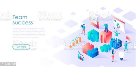 배너 및 웹 사이트에 대한 팀 성공의 현대 평면 디자인 아이소메트릭 개념 팀워크에 대한 스톡 벡터 아트 및 기타 이미지 팀워크 3차원 형태 계기판 차량 부분 Istock
