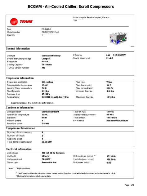 Computerized Technical Selection Chiller Pdf Decibel Physical