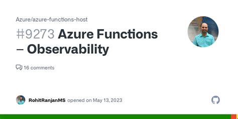 Azure Functions Observability · Issue 9273 · Azureazure Functions Host · Github