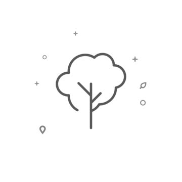 Lush Tree Vector Design Images Tree With A Lush Crown Simple Vector Line Icon Grey Outline