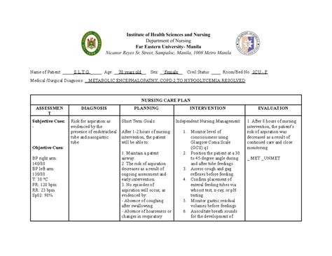Ncp De 20leon Jrejdjej Name Of Patient S L G Age 78 Years Old Sex Female Civil