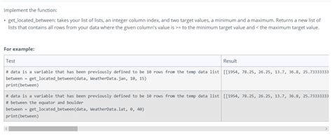 solved mplement the function get located between takes