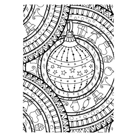 Раскраска Ёлочный шар в абстрактных кругах распечатать или скачать