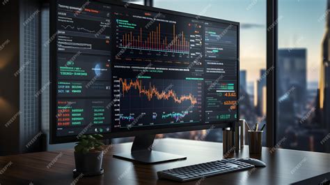 A Computer Monitor With A Screen Showing A Graph Of Graphs And The Word Graph Premium Ai