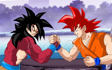 Ssj4 Vs Ssg By Artofzay On Deviantart