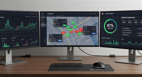 Ai Risk Prediction Dashboard With Data Visualization Stock Illustration