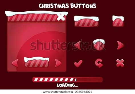 Cartoon Set Game Ui Buttons Christmas Stock Vector Royalty Free Shutterstock