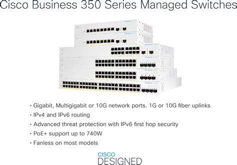Cisco Designed Cbs350 16xts Managed Switch 8 Port 10ge 8 Port 10g