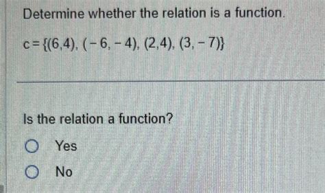 Solved Determine Whether The Relation Is A Function