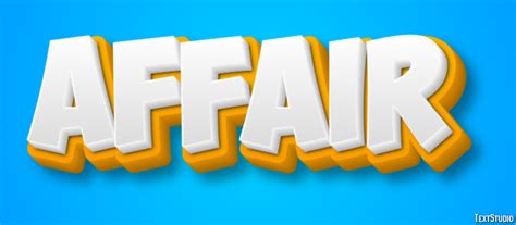 Affair Yellow White 3d Text Effect Generator
