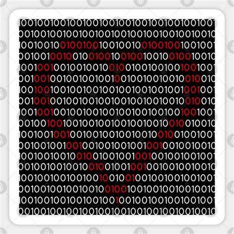 binary code heart binary code sticker teepublic