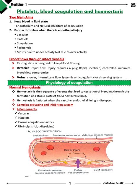 25 26 Vascular And Platelet Abnormalities Andtma Final Pdf Coagulation Hemostasis