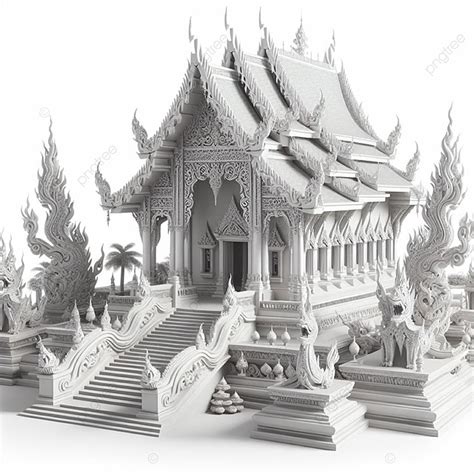 정교한 흰색 사원 정교한 흰색 사원 복잡한 디테일을 지닌 태국 절 배경 일러스트 및 사진 무료 다운로드 Pngtree