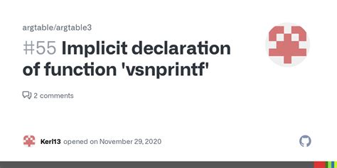 Implicit Declaration Of Function Vsnprintf · Issue 55 · Argtableargtable3 · Github