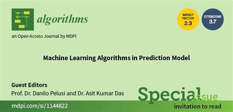 Specialissue Prediction Machinelearning Algorithms Algorithms Mdpi