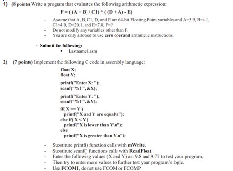 1 8 Points Write A Program That Evaluates The