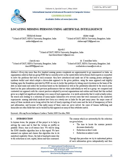 finding missing person using ai pdf statistical classification