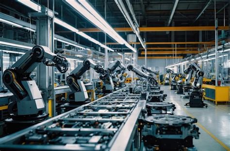 Premium Photo Multiple Robotic Arms Working On An Assembly Line In A Modern Manufacturing