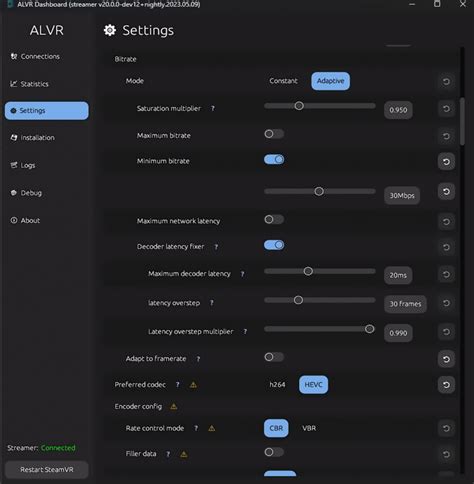 Very Low Bitrate When Use Adaptive Mode · Issue 1647 · Alvr Orgalvr