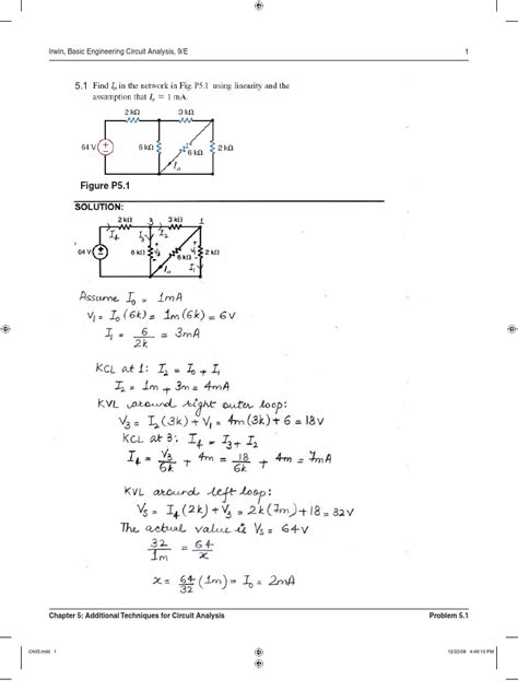 Circuit Analysis Problems Chapter 5 Pdf Electronic Engineering Electronic Design