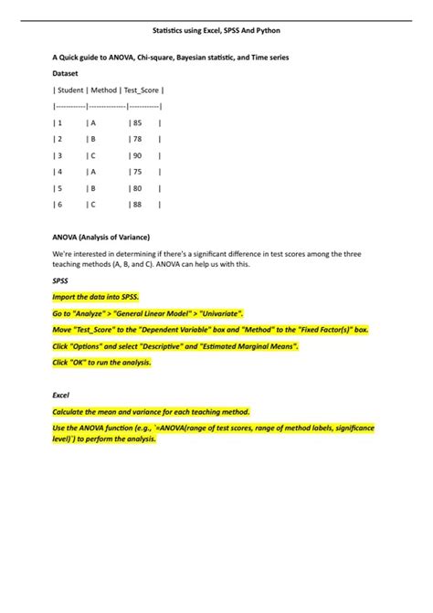 Summary A Quick Guide To Anova Chi Square Bayesian Statistics And