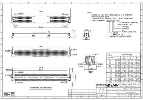 Mm Pitch Rugged PCB Board To Board Connector Types SMT