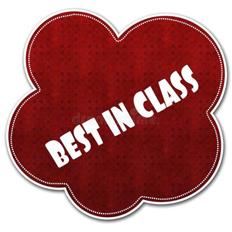Red Pattern Cloud With Best In Class Text Written On It Stock