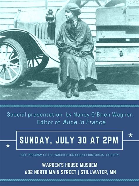 Alice In France Flyer Washington County Historical Society