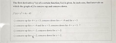 solved the first derivative f x of a certain function f x