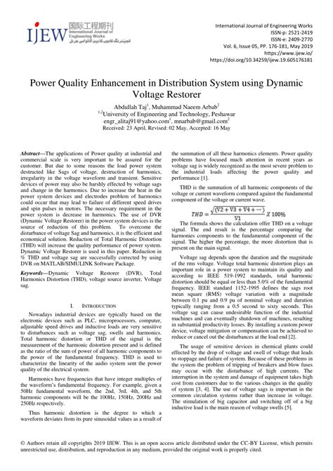 Pdf Power Quality Enhancement In Distribution System Using Dynamic Voltage Restorer