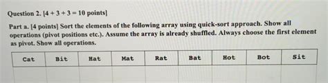 Solved Question 2 4 3 3 10 Points Part A 4 Points Chegg