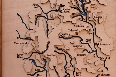 D Peak District Map Wooden Topographical Map Etsy