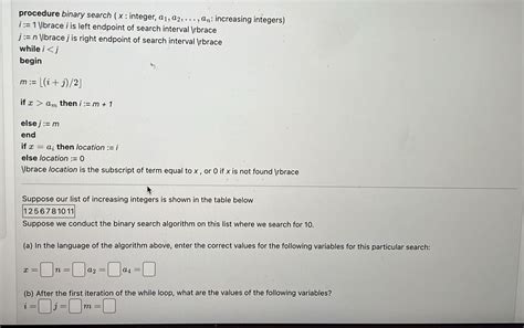 Solved Procedure Binary Search X ﻿ Integer A1a2dotsan