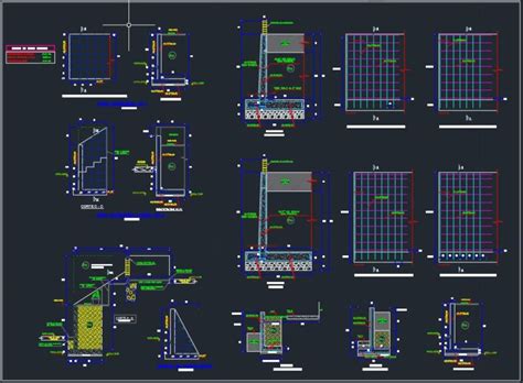 Retaining Wall Reinforcement Details Autocad Drawing
