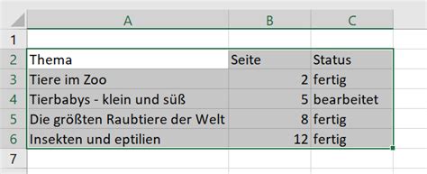 Tabellen formatieren in Excel diese Möglichkeiten gibt es