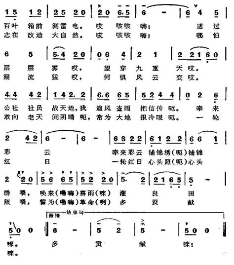 我是公社气象员 歌谱 简谱
