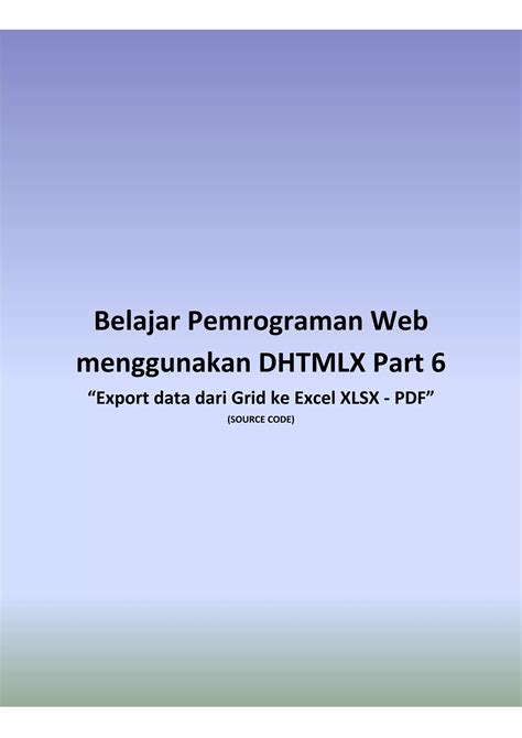 Belajar Pemrograman Berbasis Web Php Dhtmlx Part 6 Export Data Pdf