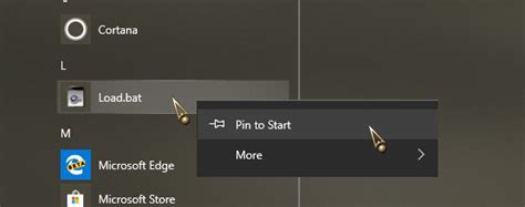 Trying To Drag A Shortcut To A Batch File Onto My Start Menu Solved Windows 10 Forums