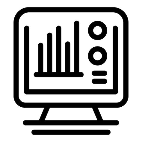 Premium Vector Computer Screen Displaying Growing Bar Chart For Business Analysis