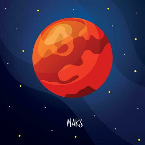 Dibujos Animados Marte Planeta Para Niños Educación Solar Sistema