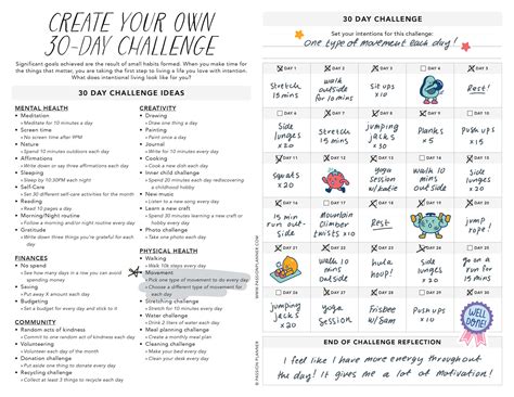 create your own 30 day challenge free printable passion planner