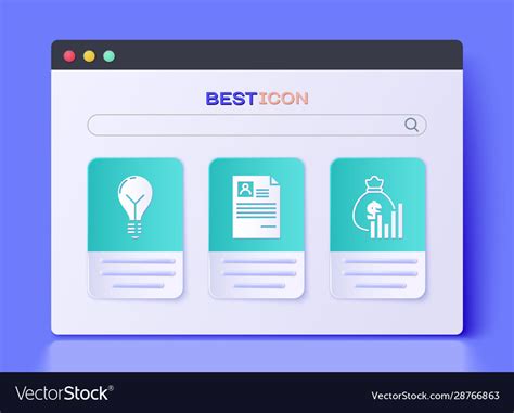 Set Resume Light Bulb With Concept Idea Royalty Free Vector